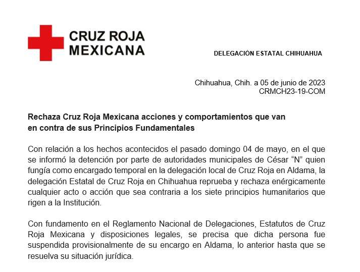 Suspenden de su cargo provisionalmente a titular de Cruz Roja en Aldama ... Suspenden de su cargo provisionalmente a titular de Cruz Roja en Aldama ...