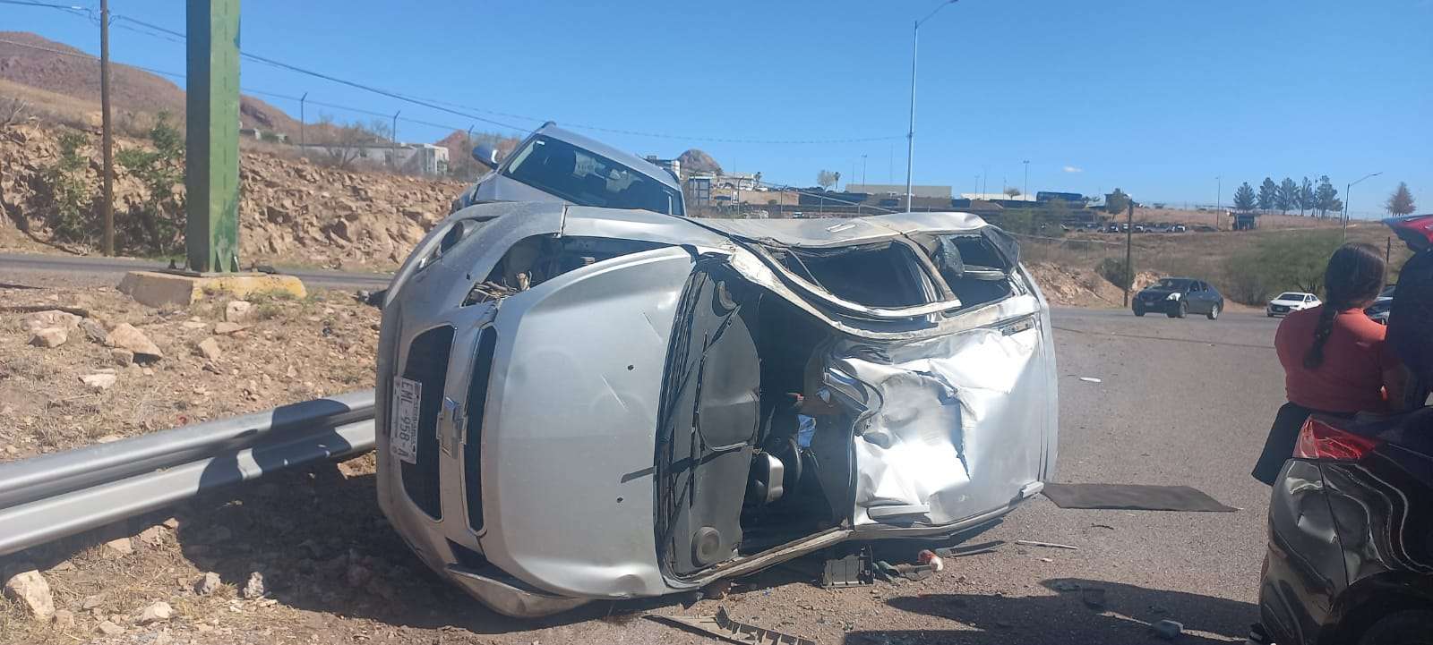 Provoca fuerte choque con volcadura en la carretera Aldama | El Bordo
