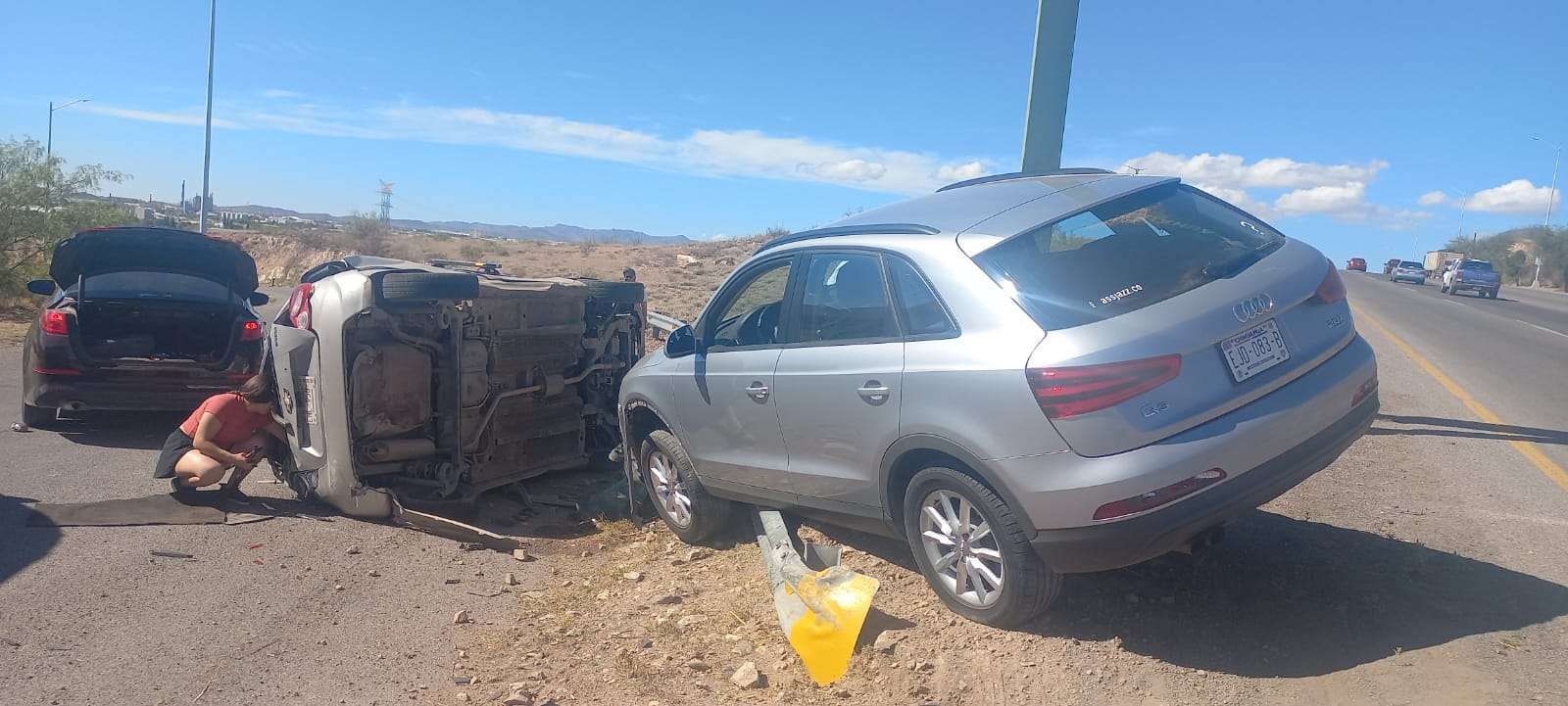 Provoca fuerte choque con volcadura en la carretera Aldama | El Bordo