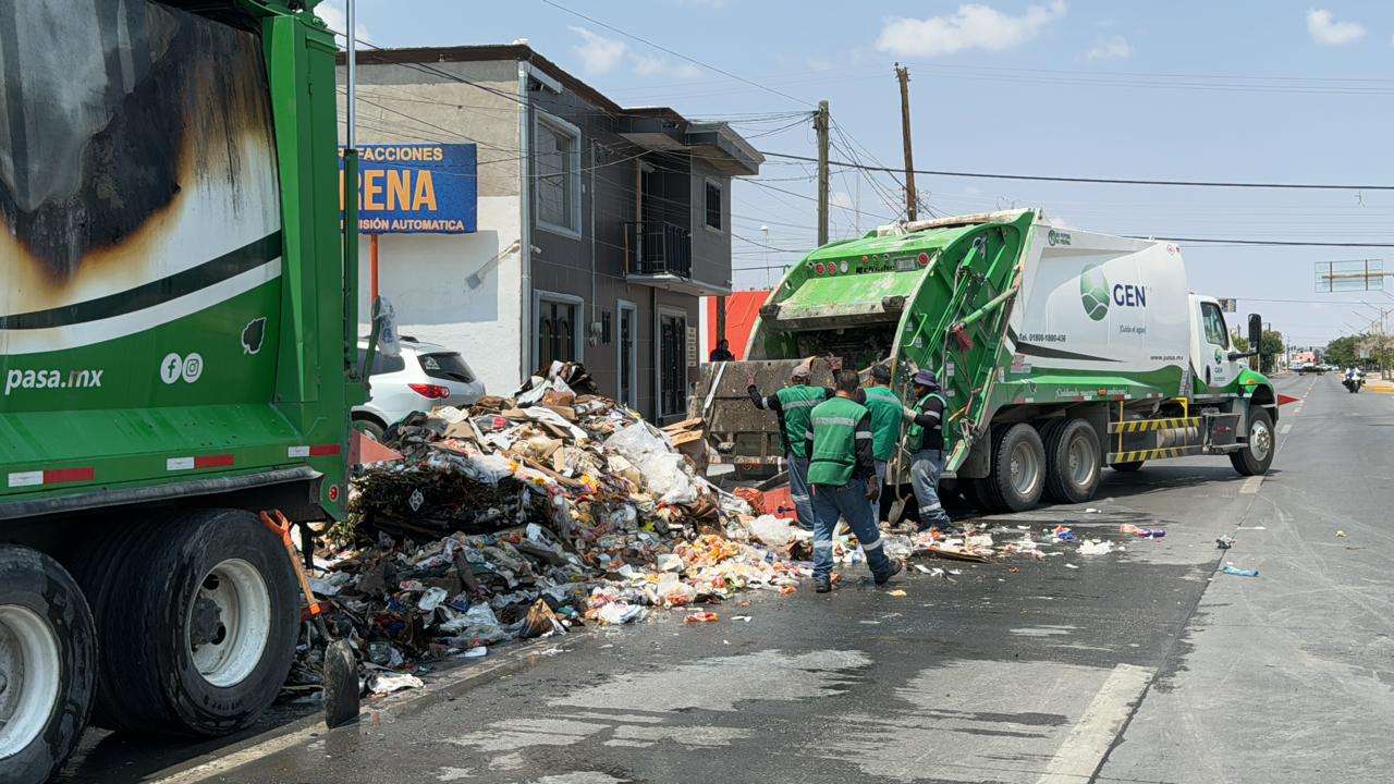 Se incendia camión recolector de basura en la Ejército Nacional | El Bordo