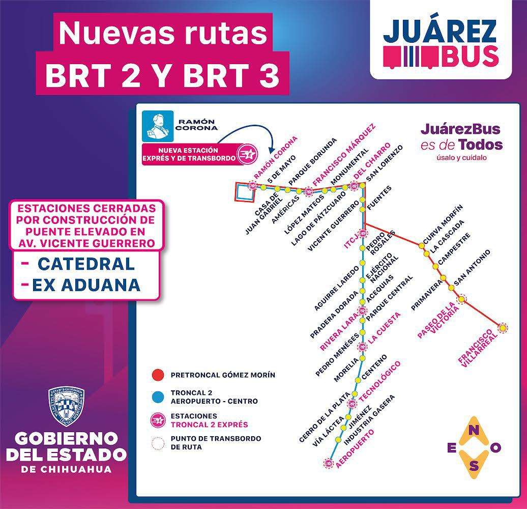 Cambian ruta del JuárezBus por obras en la Vicente Guerrero | El Bordo