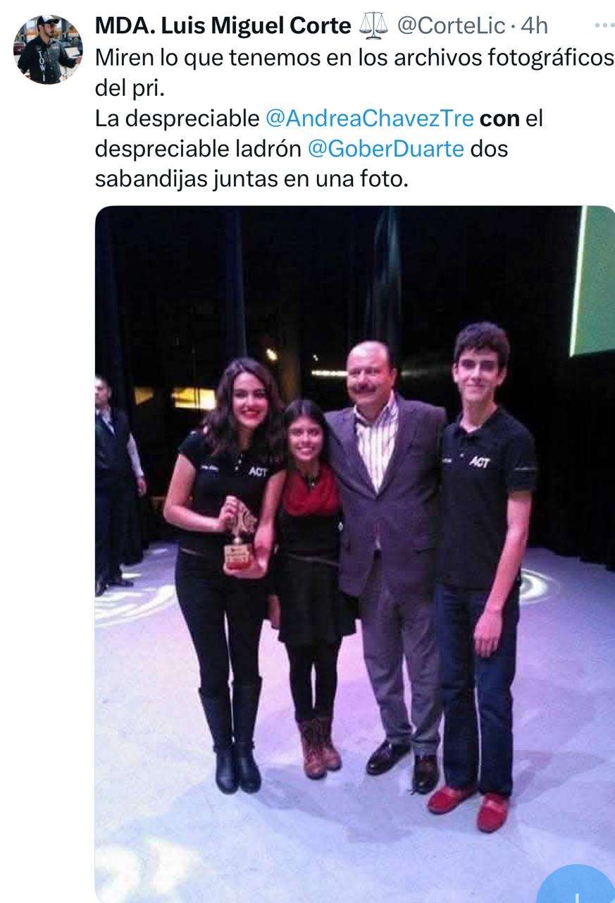 Circula foto de Andrea Chávez con Duarte; era ella del juvenil del PRI ...