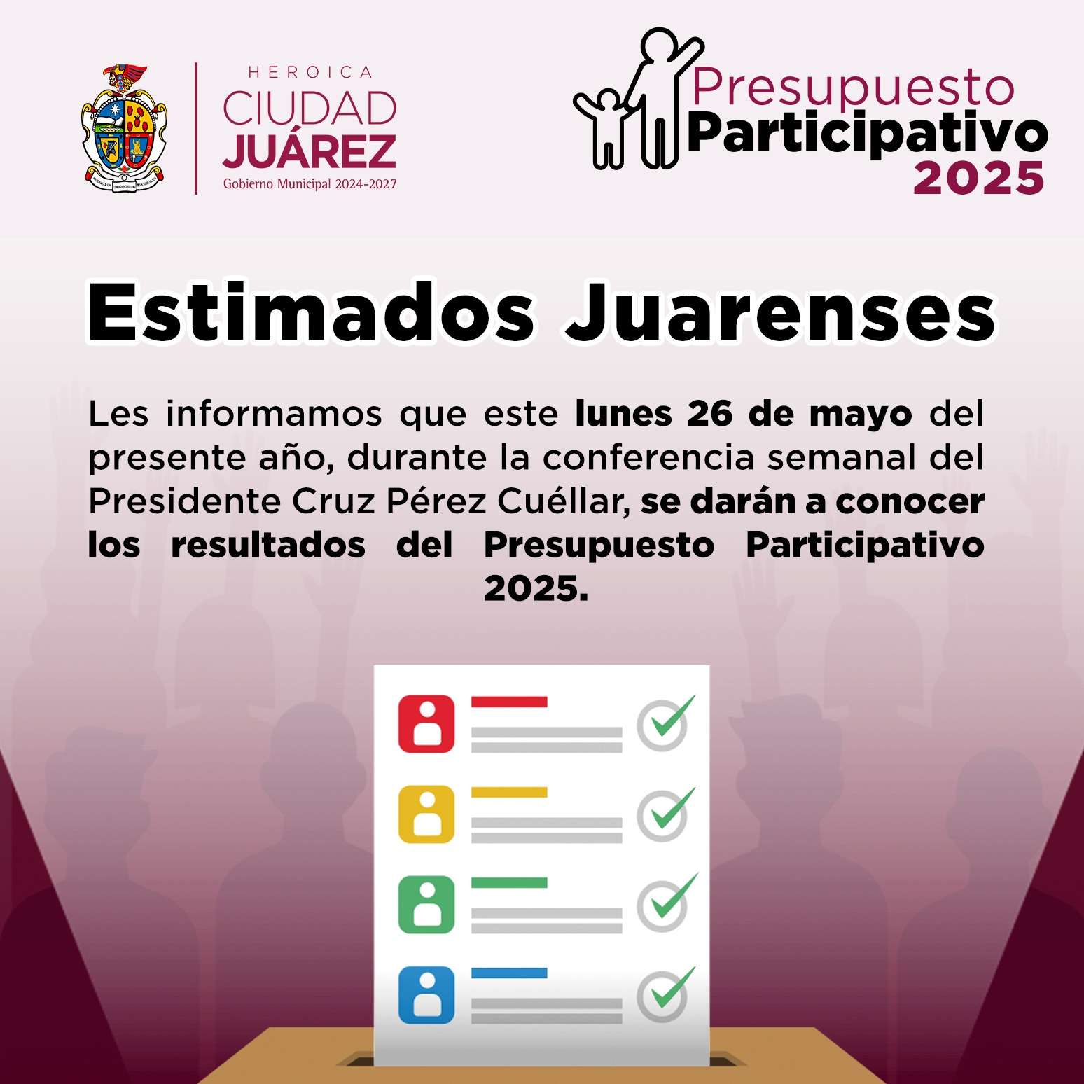 Presentan el lunes proyectos ganadores del Presupuesto Participativo 2025 | El Bordo