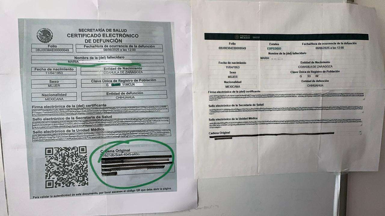 Denuncian nuevo certificado de defunción; es un riesgo para familias y funerarias | El Bordo